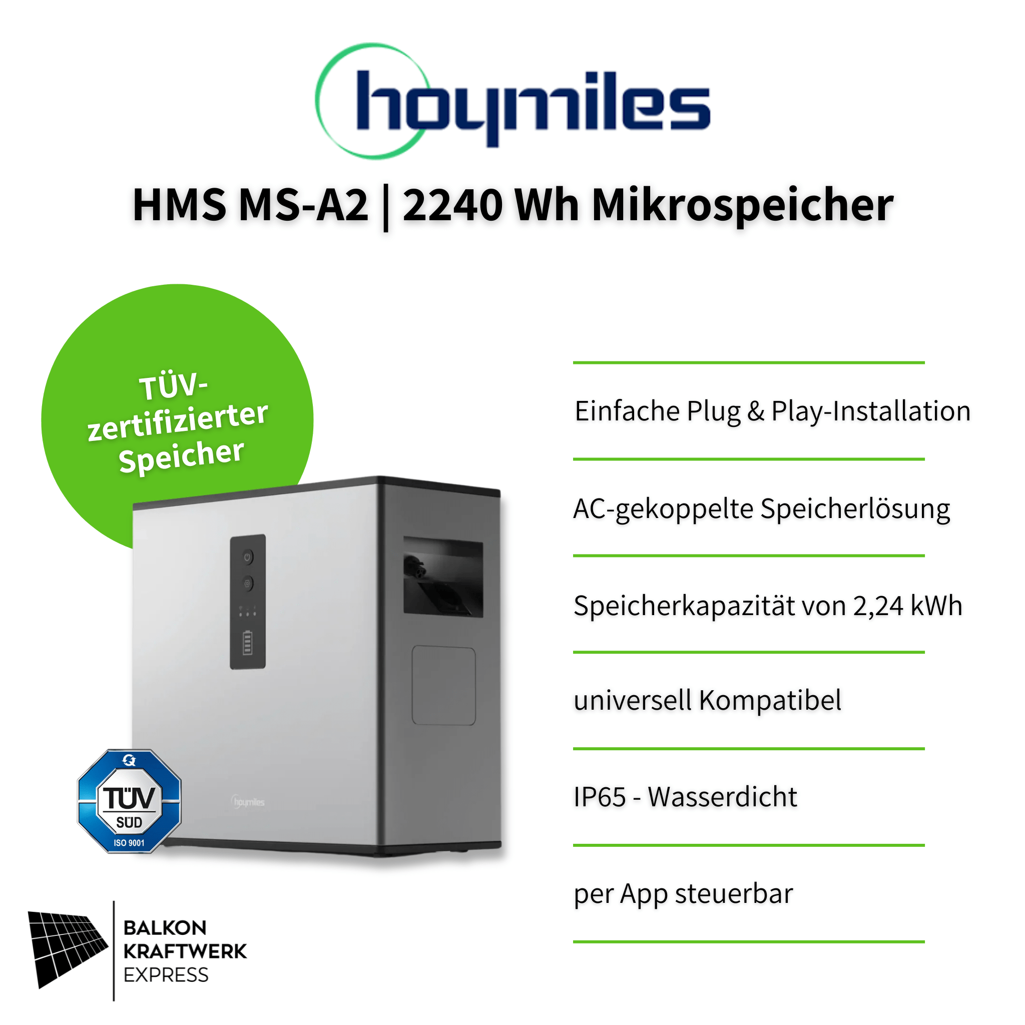Hoymiles MS-A2 Speicher für Balkonkraftwerke kaufen